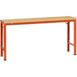 Manuflex Grundtisch UNIVERSAL Spezial, 1750 x 800 mm, Multiplex natur, rotorange