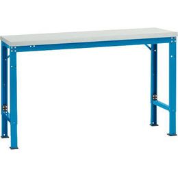Manuflex Grundtisch UNIVERSAL Spezial, 1500 x 800 mm, Kunststoff lichtgrau, lichtblau