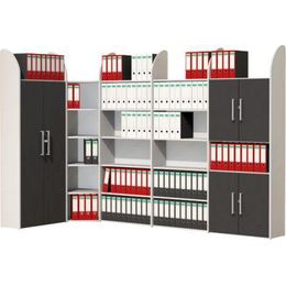 B&uuml;roregal Dante&reg;, Regalfeld, H 2250 x B 800 mm, ohne R&uuml;ckwand, wei&szlig;