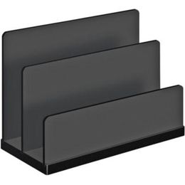 Briefst&auml;nder Wedo Black Office, schwarz mattiert/gl&auml;nzend, 2 F&auml;cher