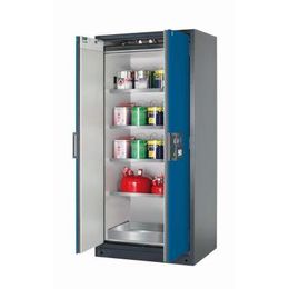 Sicherheitsschrank Typ 90 ASECOS Q-CLASSIC-90, Fl&uuml;gelt&uuml;ren, Front Enzianblau, B 893 x T 615 x H 1953 mm