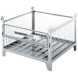 Sch&auml;fer Shop Gitterbeh&auml;lter Sch&auml;fer Shop Select, mit halbklappbarer Wand, B 1000 x T 800 x H 605 mm, feuerverzinkt, Traglast bis 1000 kg