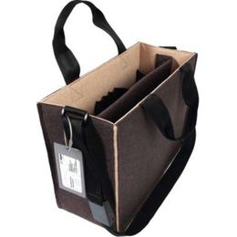 Laptoptasche Sigel Desk Sharing Bag Bicolor M, f&uuml;r Laptops bis 15,4&Prime;, 2 gro&szlig;e F&auml;cher/2 Seitenf&auml;cher, Tragegriffe, Schultergurt, Kunstfilz, beige-braun