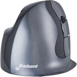 Vertikalmaus bakkerelkhuizen Evoluent D wireless, ergonomisch, USB, 5 Tasten inkl. Scrollrad, verchromt