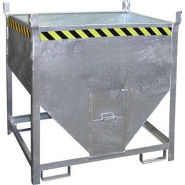 Bauer Silobeh&auml;lter SGS 75, mit Schieberverschluss, L 1000 x B 1200 x H 1260 mm, 0,75 m&sup3;, bis 1000 kg, Stahl, feuerverzinkt