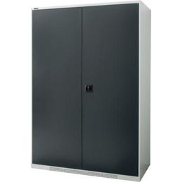 Sch&auml;fer Shop Sch&auml;fer Shop Genius Fl&uuml;gelt&uuml;renschrank FS, Stahl, mit Bel&uuml;ftungsl&ouml;chern, B 1343 x T 620 x H 1950 mm, 5 OH, Lichtgrau/Anthrazitgrau, bis 750 kg