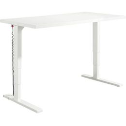 Sch&auml;fer Shop Sch&auml;fer Shop Genius Schreibtisch Elements, elektrisch h&ouml;henverstellbar, Rechteck, C-Fu&szlig;, B 1600 x T 800 x H 645-1300 mm, wei&szlig; + Technikeinbau