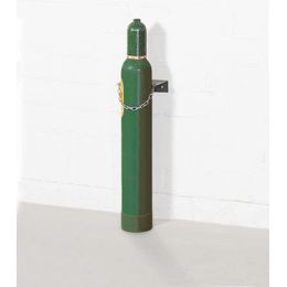 ASECOS Gasflaschen-Wandhalterung, Stahl, B 195 x T 130 x H 60 mm, 1 Flasche &Oslash; 140 mm, mit Kettensicherung