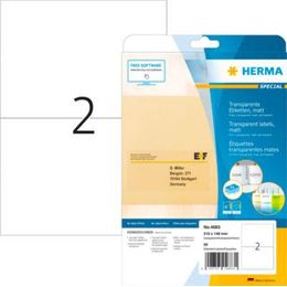 Herma Folienetiketten Special Nr. 4683, 210 x 148 mm, wetterfest, bedruckbar, permanent, transparent, 50 St&uuml;ck