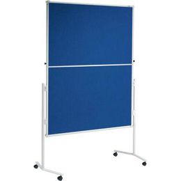 Maul Moderationstafel Pro, klappbar, B 1200 x H 1500 mm, Textil/Whiteboard, blau