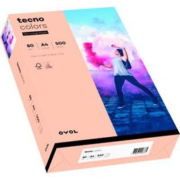 Farbiges Kopierpapier tecno colors, DIN A4, 80 g/m&sup2;, lachsrosa, 500 Blatt