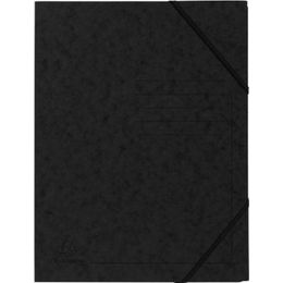 Exacompta Eckspannmappe, DIN A4, mit Gummizug, beschriftbar, Colorspan-Karton, 355 g/m&sup2;, schwarz