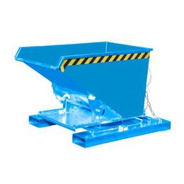 Bauer Kippbeh&auml;lter Typ 3S 300 f&uuml;r Stapler, Tragf&auml;higkeit 750 kg, mit 3-seitiger Kippfunktion, blau RAL 5012