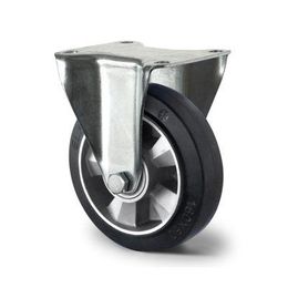 CASCOO Bockrolle BAF4, mit Rad-&oslash; 200 mm x B 50 mm, Aluminium-Felge, Elastik-Lauffl&auml;che, schwarz, Doppelkugellager, bis 500 kg