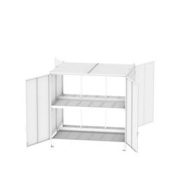 Regalcontainer Bauer CEN 29-2b, Stahl, Doppelfl&uuml;geltor, B 3280 x T 2900 x H 2980 mm, rot