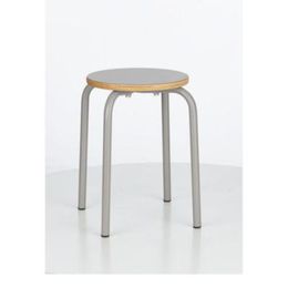 Jan Kurtz Hocker PARIS, stapelbar, Rundrohrfu&szlig;-Gestell, &Oslash; 330 x T 330 x H 460 mm, taupe/taupe