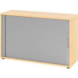 Querrollladenschrank Breno, 2 OH, abschlie&szlig;bar, stapelbar, B 1200 x T 400 x H 748 mm, Spanplatte, Ahorn