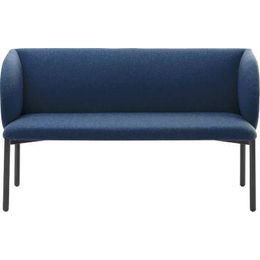 Sofa Leyform LIV, 2-Sitzer, rechteckig, B 1270 x T 620 x H 740 mm, mit Armlehnen & Gleitern, Stoffbezug, dunkelblau