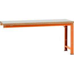 Manuflex Anbauwerkbank Profi Standard, Tischplatte Kunststoff, 2000 x 700 mm, rotorange
