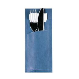 Bestecktaschen Papstar, inkl. wei&szlig;er Serviette, 520 Stk., B 85 x H 200 mm, Papier, blau