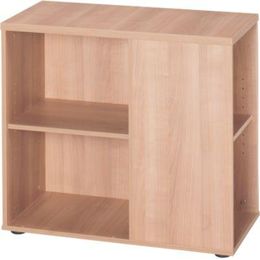 Anstellcontainer TARA, 4 offene Regalf&auml;cher, B 400 x T 800 x H 720 mm, Nussbaum-Dekor