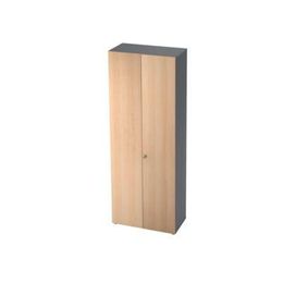 Garderobenschrank Topas Line, 6 Ordnerh&ouml;hen, abschlie&szlig;bar, B 800 x T 420 x H 2156 mm, graphit/Eiche-Dekor