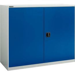 Sch&auml;fer Shop Fl&uuml;gelt&uuml;renschrank Sch&auml;fer Shop Select MS-i 12412, Stahlblech, B 1200 x T 400 x H 1215 mm, 3 OH, Lichtgrau/Enzianblau, bis 150 kg