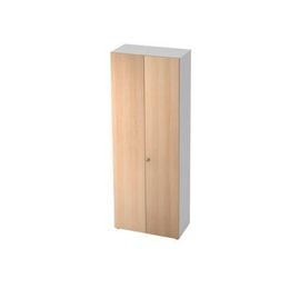 Garderobenschrank Topas Line, 6 Ordnerh&ouml;hen, abschlie&szlig;bar, B 800 x T 420 x H 2156 mm, wei&szlig;/Eiche-Dekor