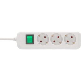Fa.Brennenstuhl Brennenstuhl Eco-Line Steckdosenleiste, 3 Schutzkontaktsteckdosen, 45&deg;-Anordnung, erh&ouml;hter Ber&uuml;hrungsschutz, 3 m Kabell&auml;nge, L 215 x B 95 x T 60, wei&szlig;
