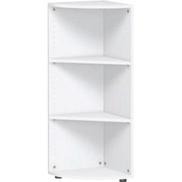 Eckabschlussregal PALENQUE, 3 OH, B 400 x T 400 x H 1104 mm, wei&szlig;