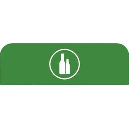 Hinweistafel f&uuml;r konfigurierbare Recyclingstation von Rubbermaid, f&uuml;r 87 Liter Beh&auml;ltereinheit, B 489 x H 203 x T 20 mm, Glas, gr&uuml;n