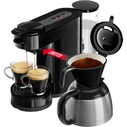 Pad- und Filterkaffeemaschine Senseo&reg; Switch X2 HD7892/60, 2-in-1-Br&uuml;htechnologie, bis zu 7 Tassen, Thermo-Kanne, B 150 x T 400 x H 270 mm, Klavierlackschwarz