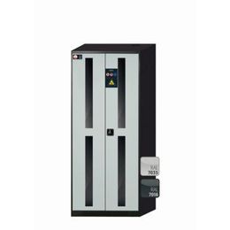 Chemikalienschrank ASECOS CS-CLASSIC-G, Fl&uuml;gelt&uuml;ren mit Glasausschnitt, Front Lichtgrau, B 810 x T 520 x H 1950 mm