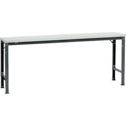 Manuflex Grundtisch UNIVERSAL Spezial, 2000 x 800 mm, Melamin lichtgrau, anthrazit