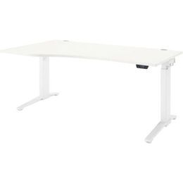 Sch&auml;fer Shop Sch&auml;fer Shop Genius Schreibtisch ERGOSTYLE S, elektrisch h&ouml;henverstellbar, Ansatz links, einstufig, C-Fu&szlig;, B 1800 x T 800/1000 x H 715-1182 mm, inkl. Memory Master, wei&szlig;/wei&szlig;