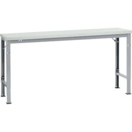Manuflex Grundtisch UNIVERSAL Spezial, 1750 x 800 mm, Kunststoff lichtgrau, alusilber
