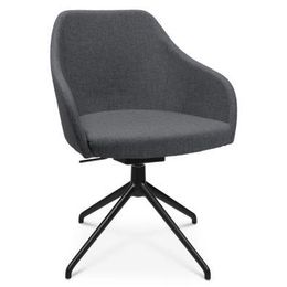 Konferenzsessel Topstar Sitness Life 2.1, dreh-/sitzh&ouml;henverstellbar, Armlehnen, B 350-480 x T 460 x H 460-490 mm, 4-Fu&szlig;gestell, Alu schwarz-matt & Stoff, anthr.