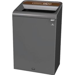 Recyclingstation Rubbermaid Configure, f&uuml;r Bioabfall, 125 l, Magnetverbindung, B 495 x T 610 x H 975 mm, braun