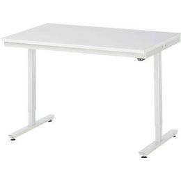 Rau Arbeitstisch Adlatus, elektrisch h&ouml;henverstellbar, 22 mm Spanplatte mit Melaminbelag, bis 150 kg, B 1250 x T 800 x H 720-1120 mm, lichtgRau