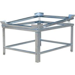IBC-Restentleerer Bauer IR-2 Stellfl&auml;che 1200 x 1000 mm, maximaler Hub 95 mm, bis 1500 kg, L 1280 x B 1080 x H 755/860 mm, Stahl, feuerverzinkt