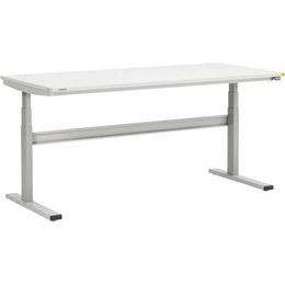 treston TED Arbeitstisch M1500, B 1800 x T 800 mm, elektrisch h&ouml;henverstellbar, T-Fu&szlig;, lichtgrau RAL 7035