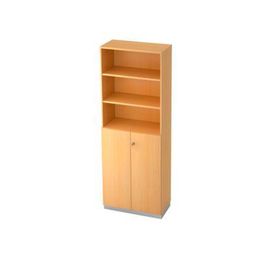 Regalschrank 6 OH, 3 OH geschlossen, B 800 x T 420 mm, Buche-Dekor