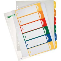 Leitz&reg; &Uuml;berbreite Kunststoffregister, Zahlen-Register, Zahlen 1-6, Nr. 1292