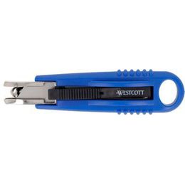 Westcott Sicherheitscutter mit zur&uuml;ckziehbarer Stahlklinge, 18 mm, blau