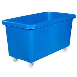 Rechteckbeh&auml;lter, Kunststoff, fahrbar, 450 l, blau