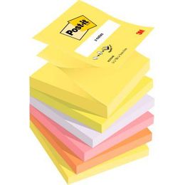 Z-Notes Post-it R330-NR, f&uuml;r Z-Notes Spender, 6 Bl&ouml;cke, 100 Blatt je Block, je 76 x 76 mm, PEFC-zertifiziert, Neonfarben