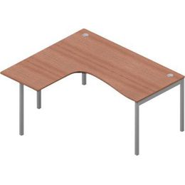 Winkelschreibtisch ARLON-OFFICE, 4-Fu&szlig;, Ansatz links, B 1600 x T 1200 x H 730 mm, Nuss Canaletto