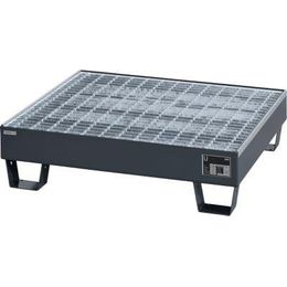 Sch&auml;fer Shop Auffangwanne Sch&auml;fer Shop Pure 60-2/M, f&uuml;r 4 x 60 Liter F&auml;sser, mit verzinktem Gitterrost, L 910 x B 800 x T 220 mm, unterfahrbar, Stahl, anthrazit RAL 7016