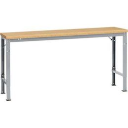 Manuflex Grundtisch UNIVERSAL Spezial, 1750 x 800 mm, Multiplex natur, alusilber