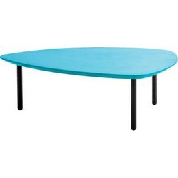 Beistelltisch Leyform EOS, Stahlrohrf&uuml;sse, MDF Tischplatte, B 980 x T 910 x H 310 mm, pastellblau